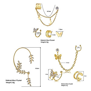 81 Pcs Ear Cuff Helix Cartilage Ear Clip on Wrap Earrings Ear Cuffs for Women Men Non Piercing Ear Clip Fake Earrings Cartilage(Gold/Silver/Black) (Gold)