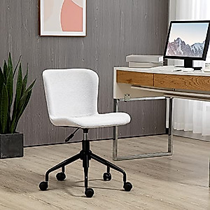 Vinsetto Home Office Chair, Swivel Task Chair with Adjustable Height and Armless Design for Small Space, Living Room, Bedroom, Light Gray