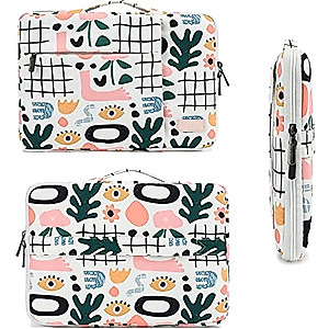 SANFAN 360° Protective Laptop Sleeve Case Bag,Laptop Cover with Handle and Luggage Strap for MacBook Pro 14 inch,Surface Laptop 14.4 inch and 14 inch Laptop