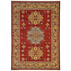 Unique Loom Sahand Collection Traditional Geometric Classic Red Area Rug (7' 0 x 10' 0)