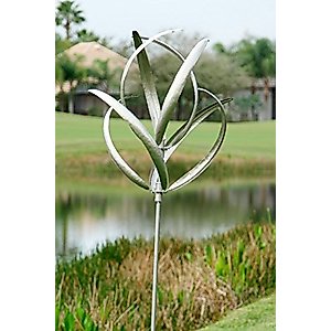 Marshall Home and Garden Cheyenne Wind Spinner, Silver