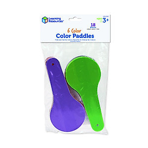 Learning Resources Color Paddles - Set of 18 Paddles, Grades PreK/Ages 3+ Preschool Science for Kids, Classroom Supplies,Back to School Supplies,Teacher Supplies