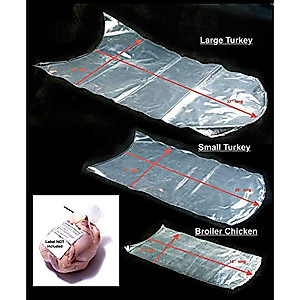 Stromberg's Large Broiler Chicken Heat Shrink -100 Clear Bags Freezer Safe, 10"x18"