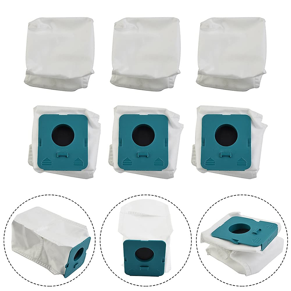 MengTiger 9 Pcs Replacement Clean Station Dust Bag Compatible with Samsung VCA-ADB95 Bespoke Jet Clean Station Vacuum Accessories Parts
