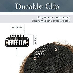 BARSDAR Human Hair Clip in Bangs - Human Hair Bangs Clip in Extensions for Women, French Thick Brown Hair Bangs Clip on Fringe Real Human Hair Bangs Hairpieces Daily - Golden Chestnut Brown