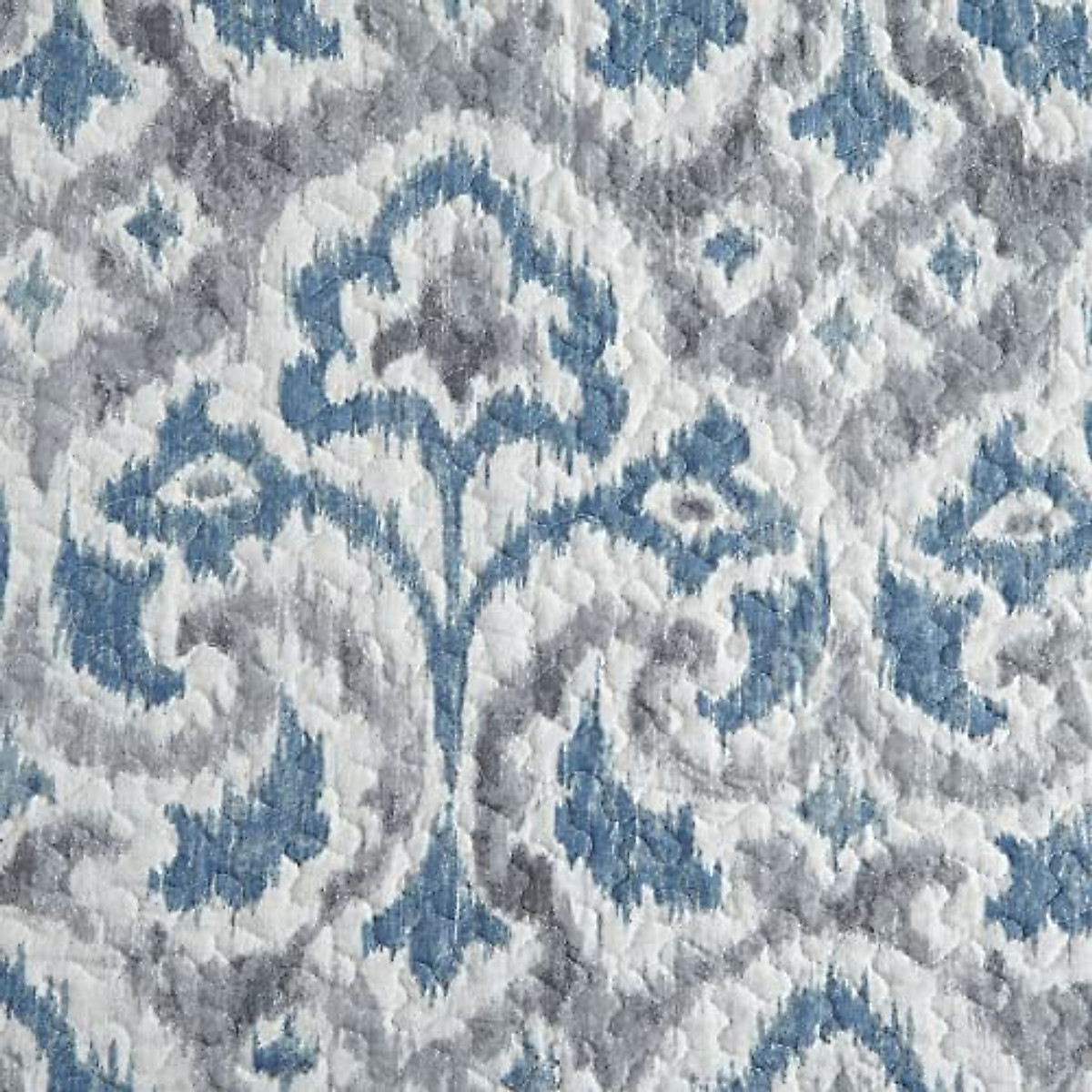 Tommy Bahama Home Quilt Set Reversible Cotton Bedding with Matchin Sham, All Season Home Decor, Twin, Cape Verde Smoke Grey/Blue