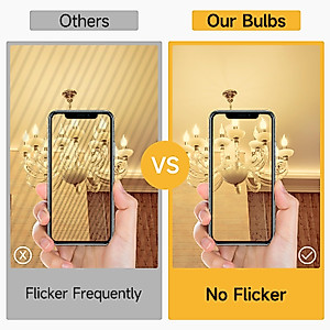 SHINESTAR 8-Pack Chandelier Light Bulbs, 2700K Warm White, 120V 40W Equivalent, E12 Candelabra LED Bulbs, Dimmable