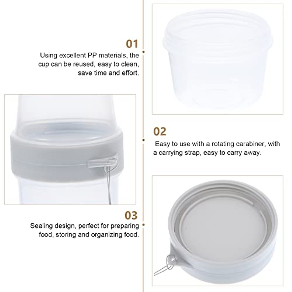 Zerodeko Breakfast on The Go Cups Portable Yogurt Cups Large Capacity Sealed Double Layer Food Container for Cereal Oatmeal Fruit