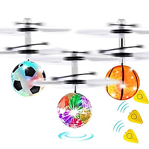 Flying Ball Toys Infrared Induction RC Toys Mini Ball Drone Helicopter Light Up Flying Toys Indoor and Outdoor Games for Boys Girls Christmas Stocking Stuffers Ideal Gift（3Pcs）