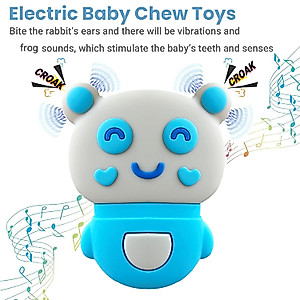 Baby Teether Toy, Teetheing Toys for Babies 0-12 Months, Baby Soothing Teether Toys for Sensory Exploration and Teething Relief, Cute Cartoon Shape, BPA-Free