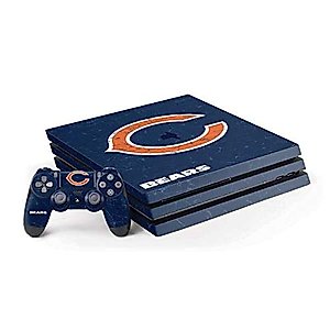 Skinit Decal Gaming Skin Compatible with PS4 Pro Console and Controller Bundle - Officially Licensed NFL Chicago Bears Distressed Design