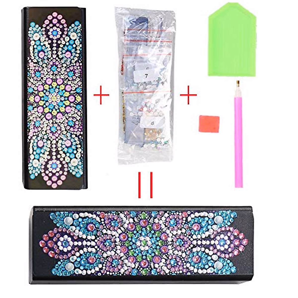 helegeSONG Diamond Painting Kit, Leather Sunglasses Case DIY Diamond Art Craft for Adults 5D Diamond Painting Kit Sunglasses Case for Women