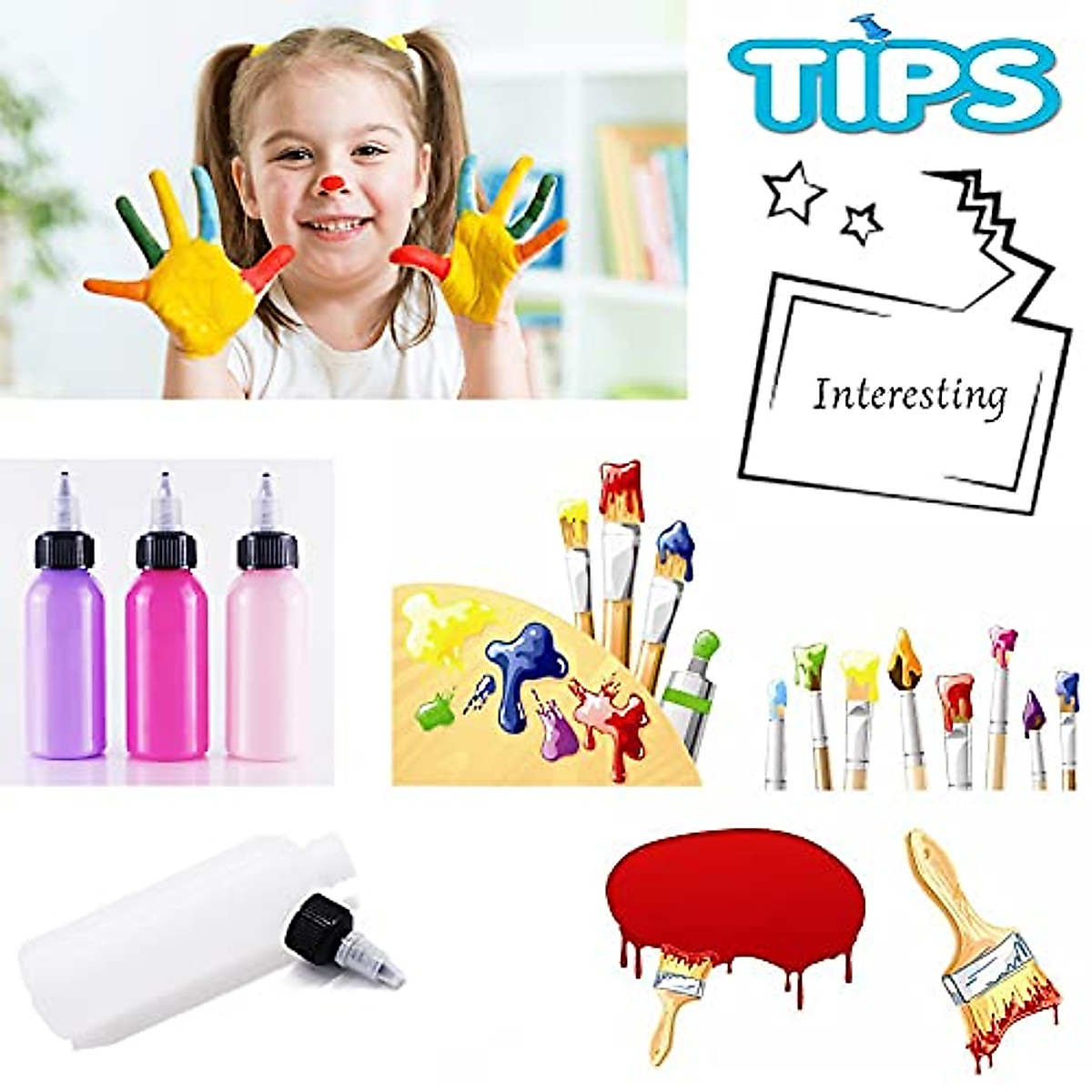 Uyuxxu 20 Pack 4oz Boston Squeeze Bottles,Clear Dispensing Bottles with Twist Top Cap,Plastic Squeeze Bottles for Crafts,Kitchen,Household