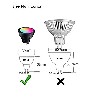 Noobibaba MR11 LED Bulb Color Changing GU4 LED Bulb MR 11 LED Landscape Light Bulbs 3W 12V Bi-Pin Base Warm White RGB Colors (2 Bulbs and a Remote)