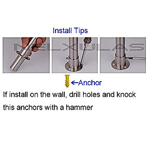 NELXULAS Stainless Steel Heavy Duty Closet Rod Holder,Shower Curtain Rod End Supports Socket,Flange Rod Holder Closet Pole,Adjustable Tightness easy installation (2 INCH, Silver)