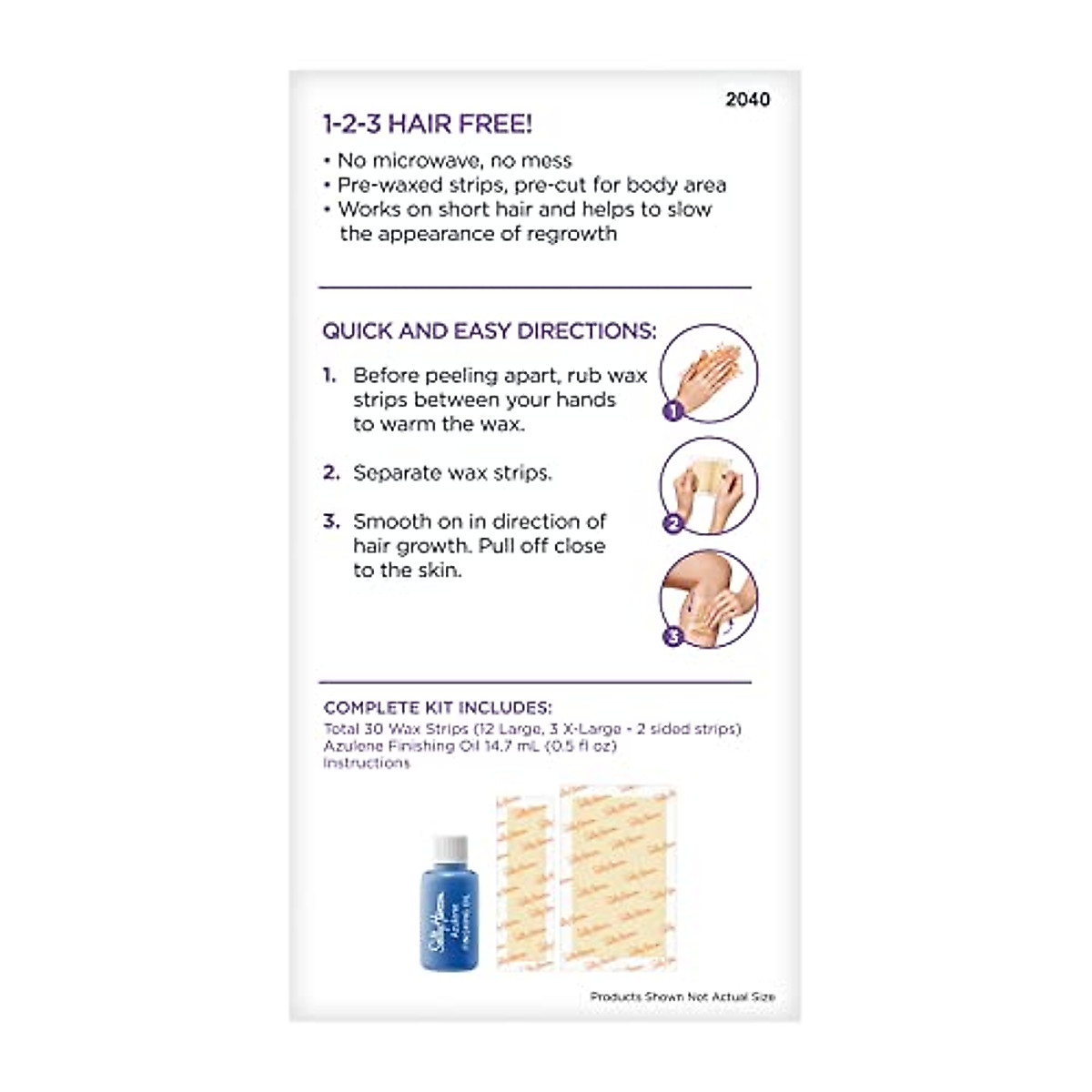 Sally Hansen Hair Remover Kit, 1 Count, Quick and Easy Wax Strip Kit (Packaging May Vary)