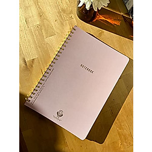 DesignWorks Ink TEXTURED PAPER COVER TWIN WIRE A4 CREST NOTEBOOK - LILAC