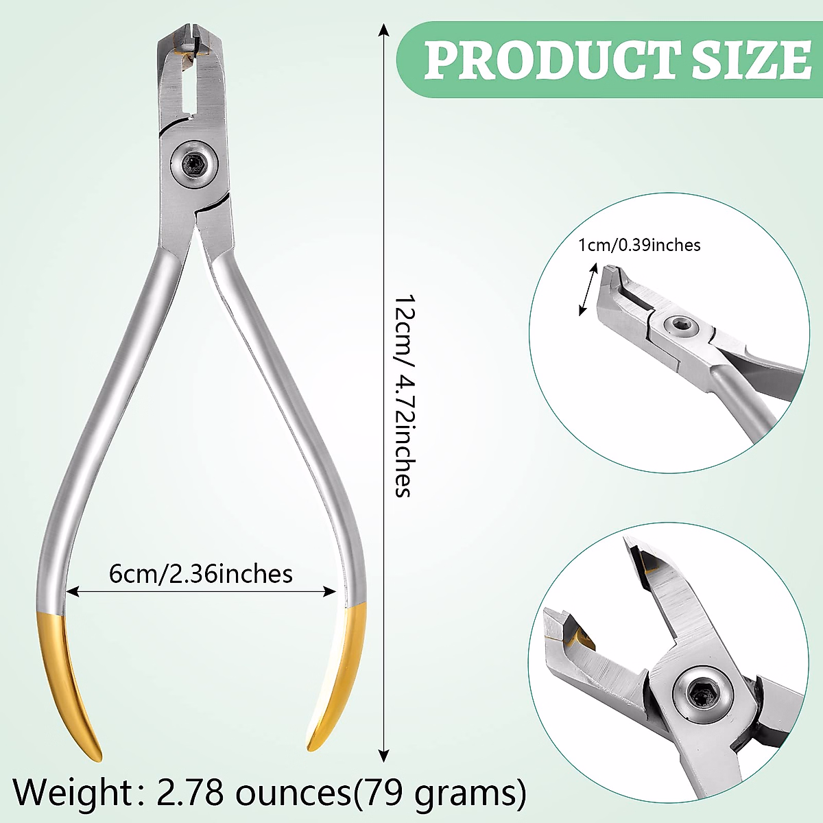 Braces Wire Cutter Hard Wire Cutter Pliers Wire Cutters Braces Stainless Steel Brace Removal Tooth Pulling Kit Tool for Cutting Titanium Alloy Archwire (Distal End Cutter, 1 Pack)