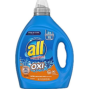 all Laundry Detergent Liquid, Fights Tough Stains with OXI Power, High Efficiency Compatible, 2X Concentrated, 90 Loads