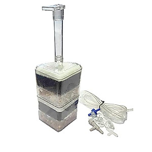 AQUANEAT Sponge Filter, Aquarium Air Driven Bio Corner Filter Sponge for Fry Shrimp Nano Fish Tank (Large with Accessories)