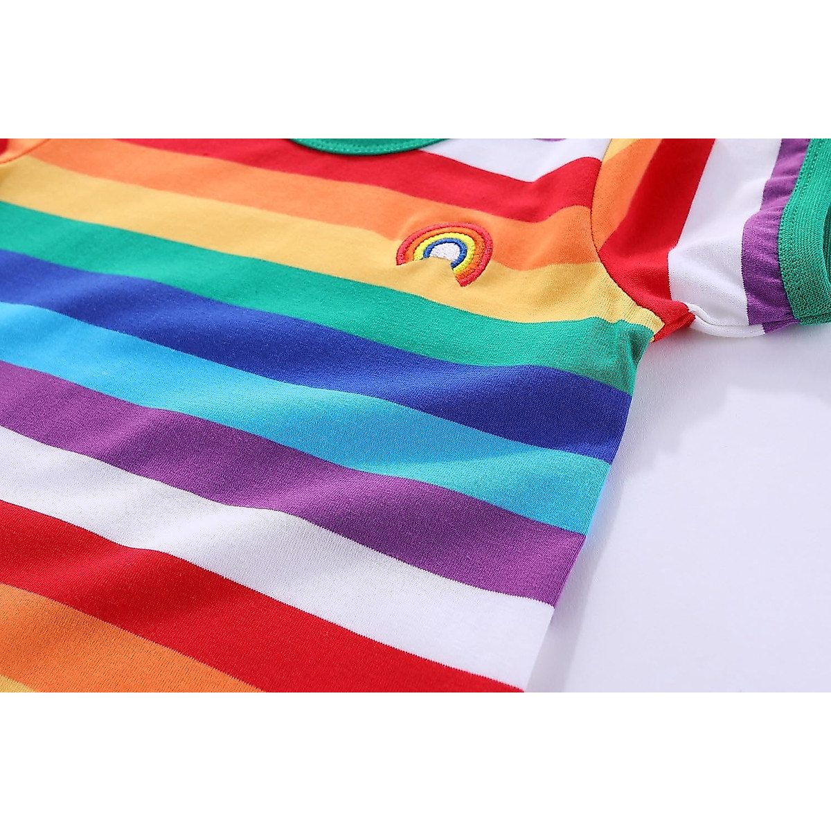 Mud Kingdom Toddler Boys T-Shirts Short Sleeve Rainbow Stripe 24 Months