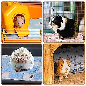 Tuanse 4 Pack Guinea Pig Bed Mat Bedding Rabbit Winter Bed Pad for Indoor Warm Small Animal Mattres Fleece Sleeping Pad for Hedgehogs Bunny Ferrets Hamster(Bear,13 x 10 Inch)
