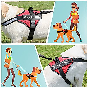 MUMUPET Service Dog Harness, No Pull Easy On and Off Pet Vest Harness, 3M Reflective Breathable & Easy Adjust Pet Halters with Nylon Handle - No More Tugging or Choking for Small Medium Large Dogs