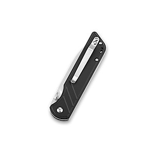 QSP EDC Folding Pocket Knife, D2 Blade, 4" G10/Micarta handle, Left and Right Handed Thumb Stub Opening, Smooth Liner Lock with Ball Bearing, Parrot (ball bearing, black G10)