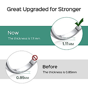 ChicSilver 925 Sterling Silver Rings Minimalist Teardrop Adjustable Rings for Women High Polish Open Ring Eternity Ring