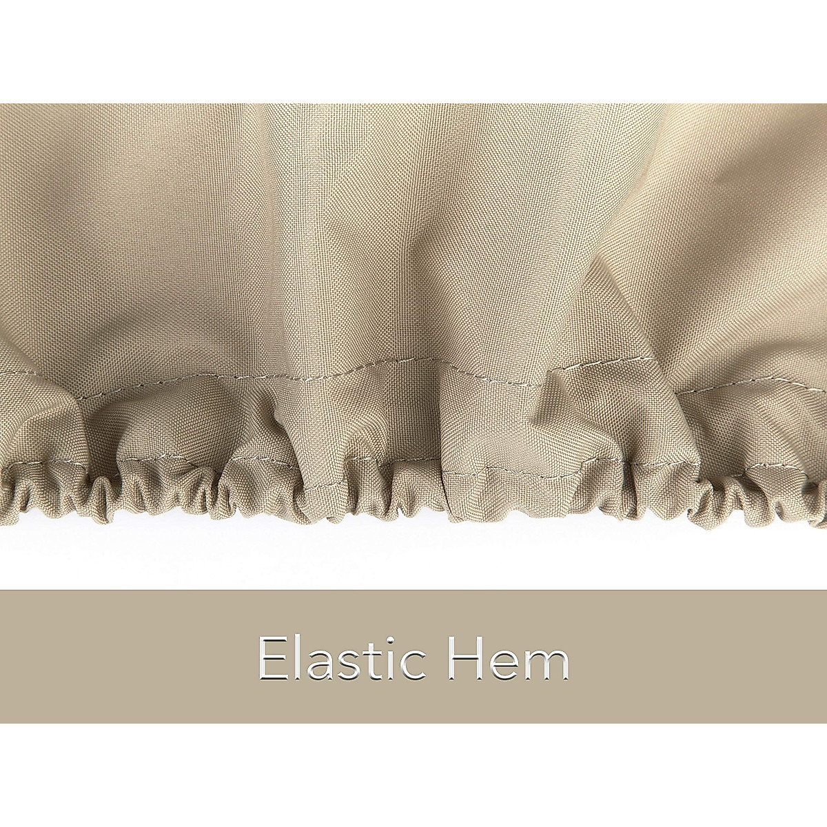 Covermates Square Dining Table Cover - Water-Resistant Polyester, Mesh Ventilation, Patio Table Covers, Full Table 42W x 42D x 25H, Khaki