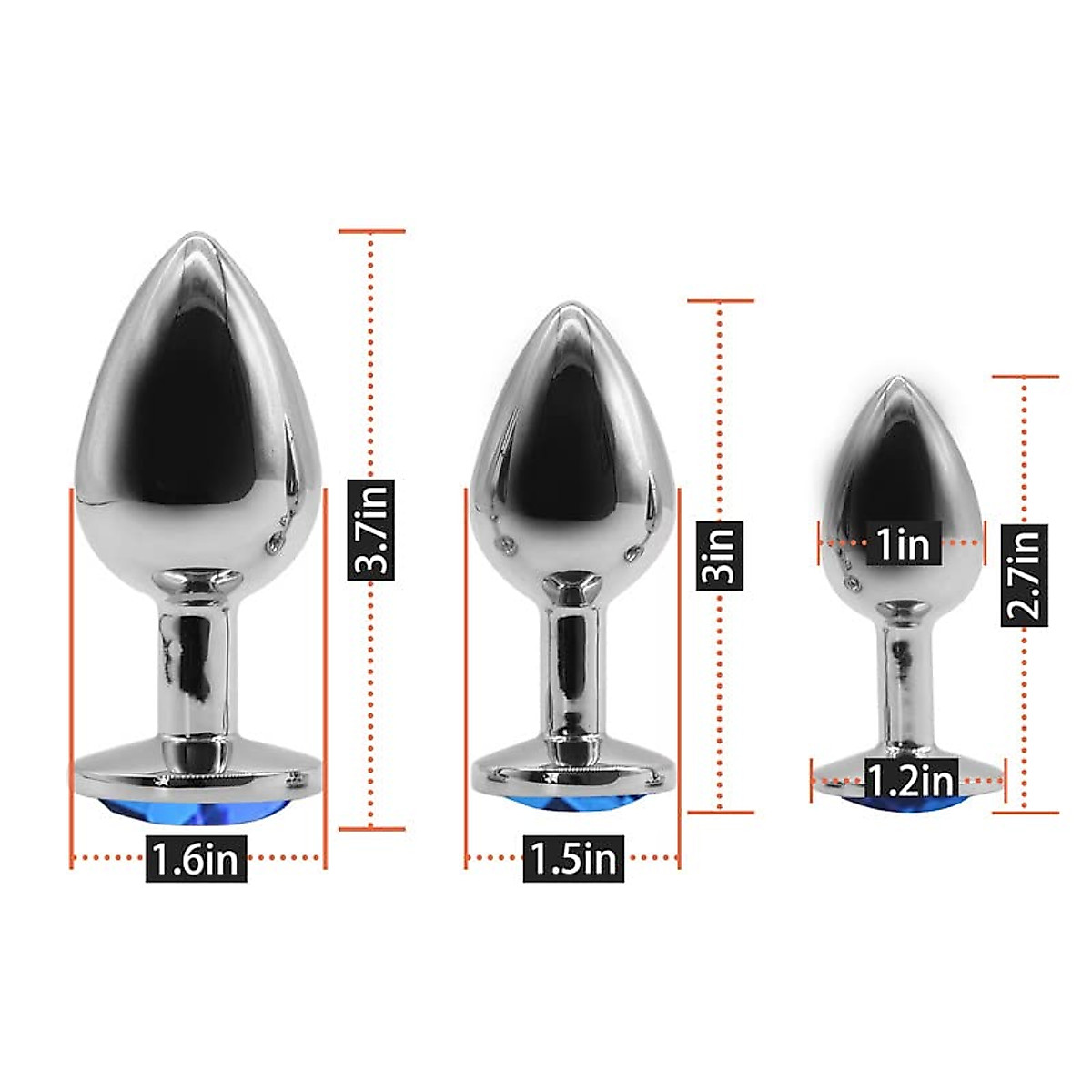 Delicate 3 Pieces Suction Cup Realistic Classic Dick Plug Double Headed Set (Blue) Use with Your Partner