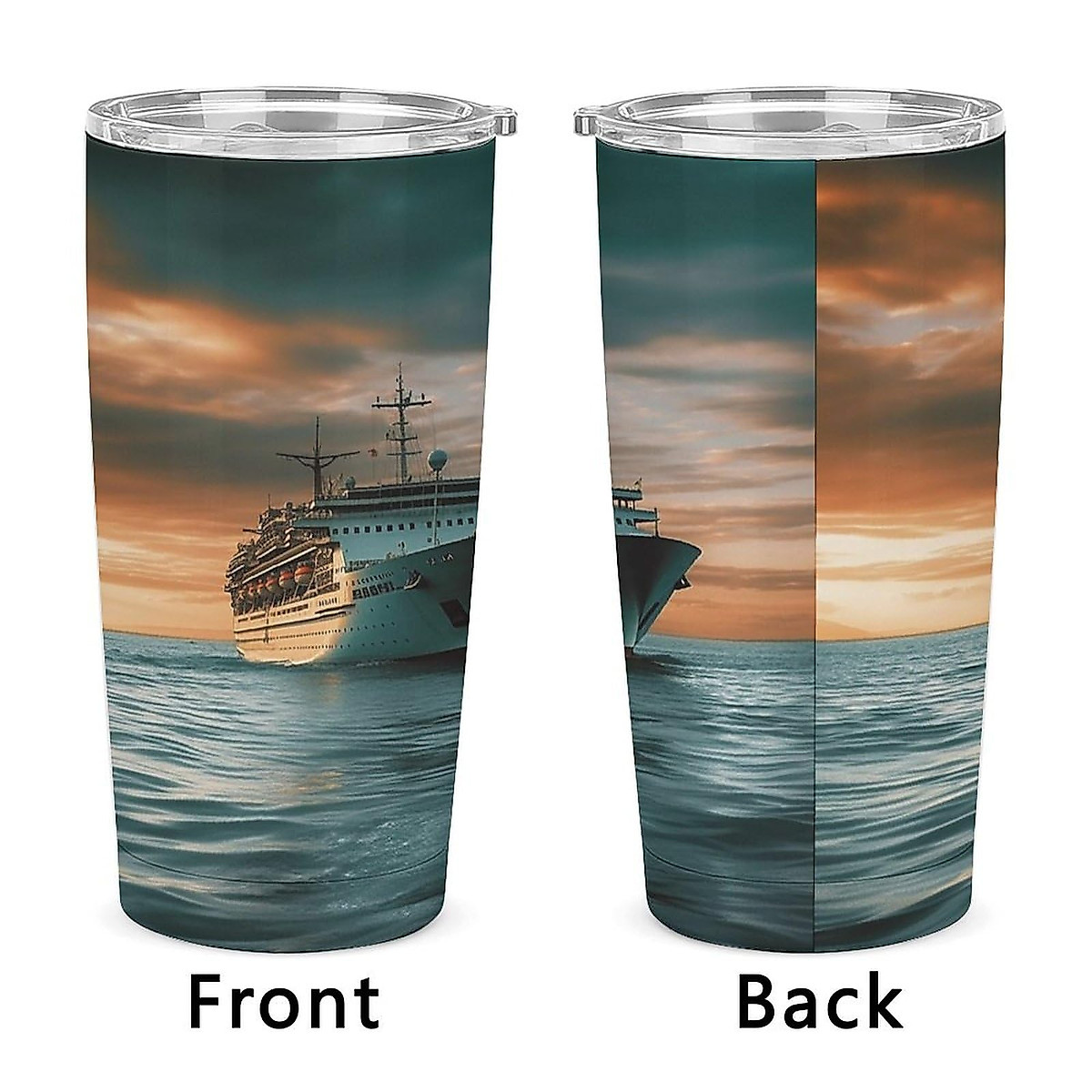 20 Oz Tumbler With Straw Leak Proof Thermos Cup, Cruise Ship Stainless Steel Insulated Travel Coffee Mug Fit for Car Cup Holder