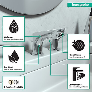 hansgrohe Focus Modern Widespread Easy Clean 2-Handle 3 5-inch Tall Bathroom Sink Faucet in Chrome, 04369000, Medium