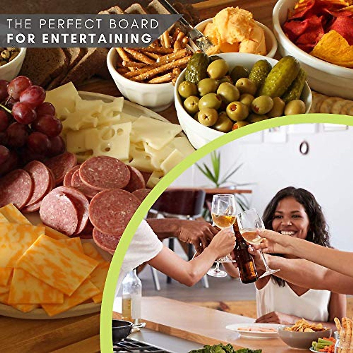 Extra Large Bamboo Kitchen Cutting Board by Fresh Nest Co. | XL 16 x 12 Wood Cutting Board with Handle | Thick Wooden Cutting Board with Juice Groove made with Organic Sustainable and Durable Bamboo