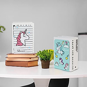 Zyners 8 Pieces Bookends, Metal Bookends for Shelves, Non-Skid Heavy Duty, Unicorn Cute Book Ends for Kids, Girls, Children(5.3 x 4 x 7.5 inches)