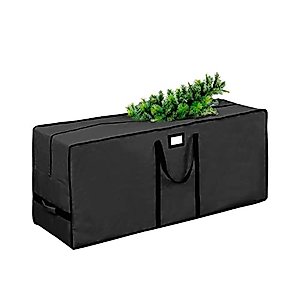 Tree Storage Bag, Waterproof Christmas Tree Storage, Fits Up to 7.5 ft Tall Artificial Disassembled Trees,Extra Large Heavy Duty Storage Container with Handles (Black, 47"x15"x20)