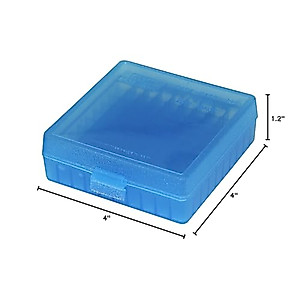 MTM P-100-22-24 22-Long Rifle 100 Round Flip-Top Ammo Box Clear Blue, Small