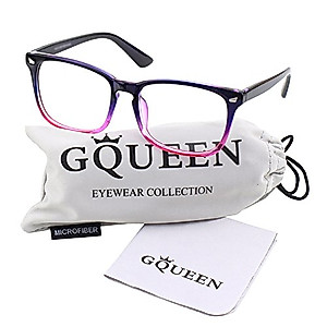 GQUEEN Fashion Glasses Non Prescription Fake Glasses for Women Men Clear Lens Gradient Purple, 201582