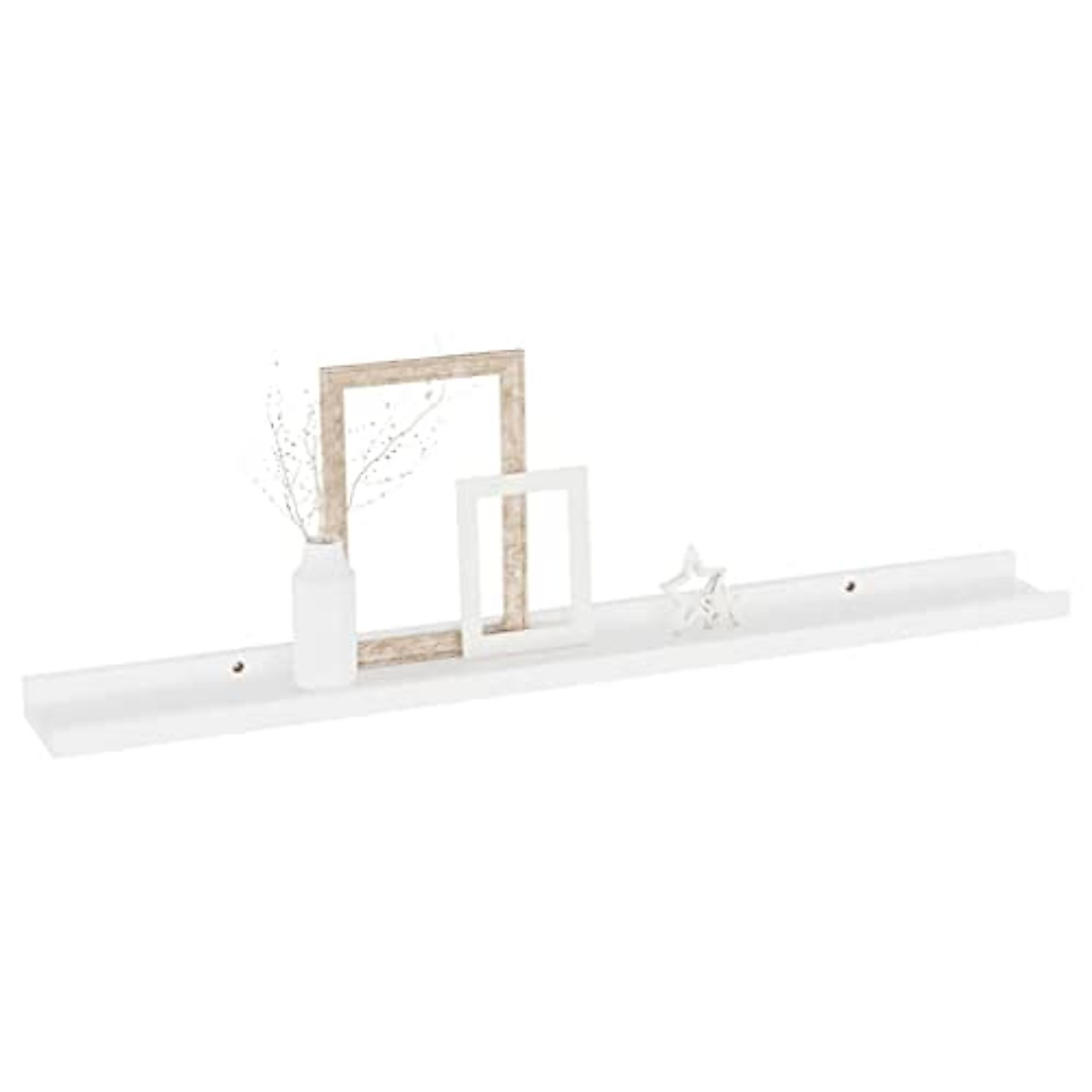 SunshineFace 31 Inch Long Floating Shelves for Wall Mounted, MDF Picture Ledge Floating Shelf Set of 4, Wall Shelves for Bedroom, Living Room, Office, Nursery, Kitchen Storage(White, 31.5"x3.5"x1.2")