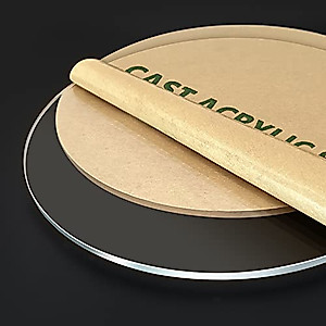 2 Pieces 1/4" Round Plexiglass Sheet, 9 Inch Diameter Clear Acrylic Circle, Round Cake Disk Acrylic Sheet, Plexiglass Table Top, Round Acrylic Backdrop