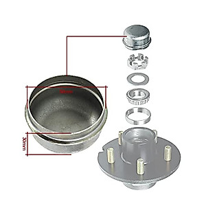 Z-oneMart 2 Pcs 1.98'' Replaces Trailer Grease Cover Dust Cap, Bearing Buddy Caps Apply to Steel Dust Caps for 2,000lbs-3,500lbs(2.0K-3.5k) 5 Lug/4 Lug Axle Hubs, DC-200