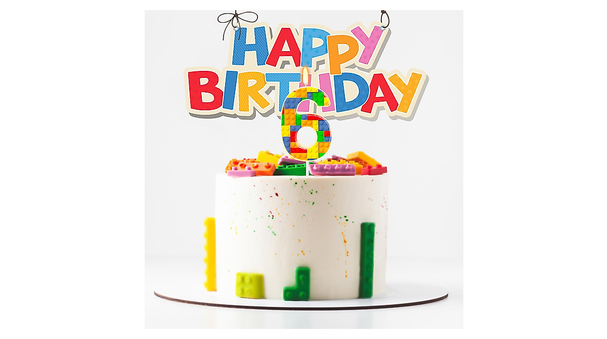Building Blocks Birthday Cake Candle - Perfect for Kids