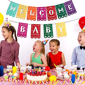 Mexican Welcome Baby Banner Fiesta Mexicano Baby Shower Small Banner Mexican Welcome Baby Felt Banner Decorations for Baby Showers, Te De Canastilla Celebrations