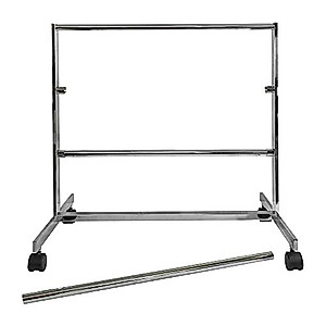 Prolinemax 32-1/2"x 15"x 30-1/2" Chrome Finish 3 Bars Rolling Hanger Storage Rack Retail