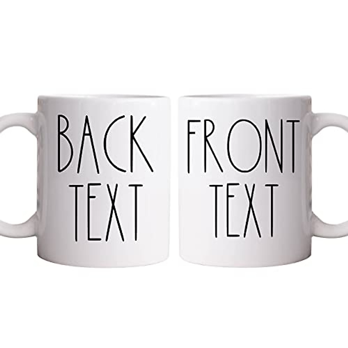 YOUR TEXT HERE Custom Rae Dunn Inspired 11oz Ceramic Mug | One or Two Sided Text