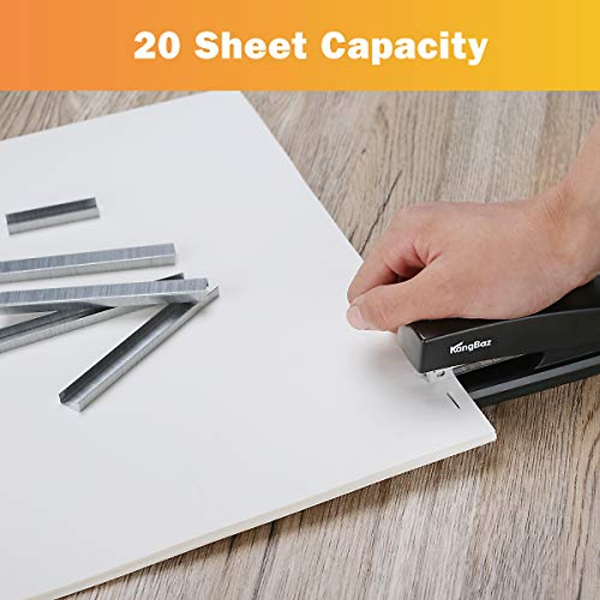 KangBaz 10,000 Staples, 26/6 Standard Staples for Staplers, 1/4 inch Length, 210 per Strip, Jam Free Chisel Point Staples, 10,000 Standard Staples for Stapler
