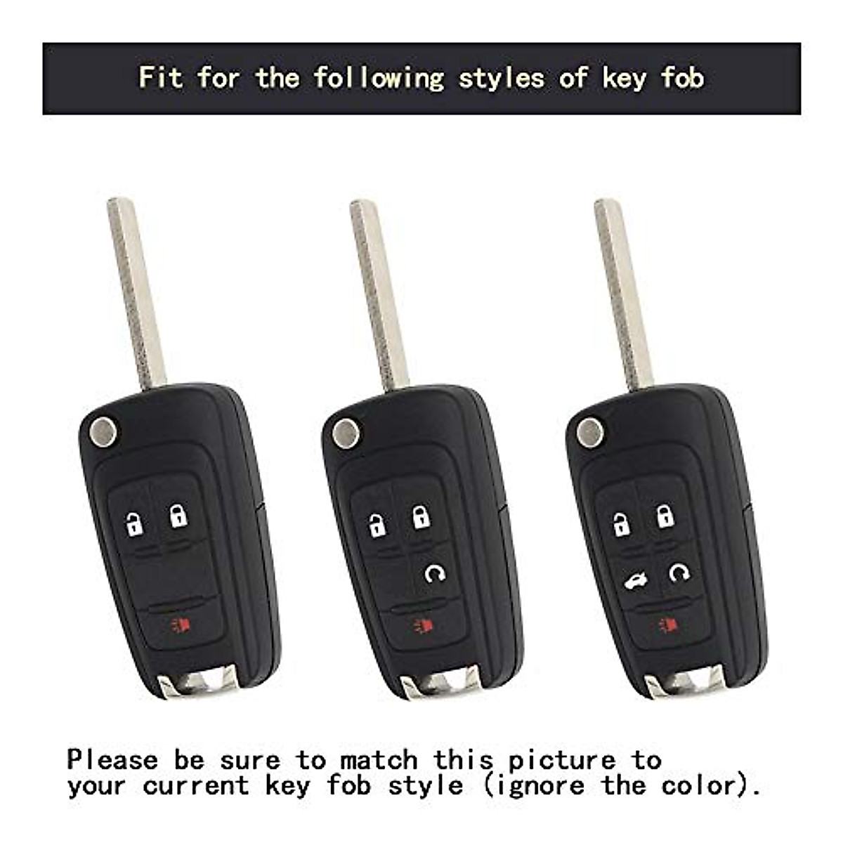 TANGSEN Flip Key Fob Case Compatible with Buick Chevrolet Chevy GMC 3 4 5 Button Keyless Entry Remote Control Accessories Personalized Double Protective Cover ABS Plastic Carbon Fiber Red Silicone