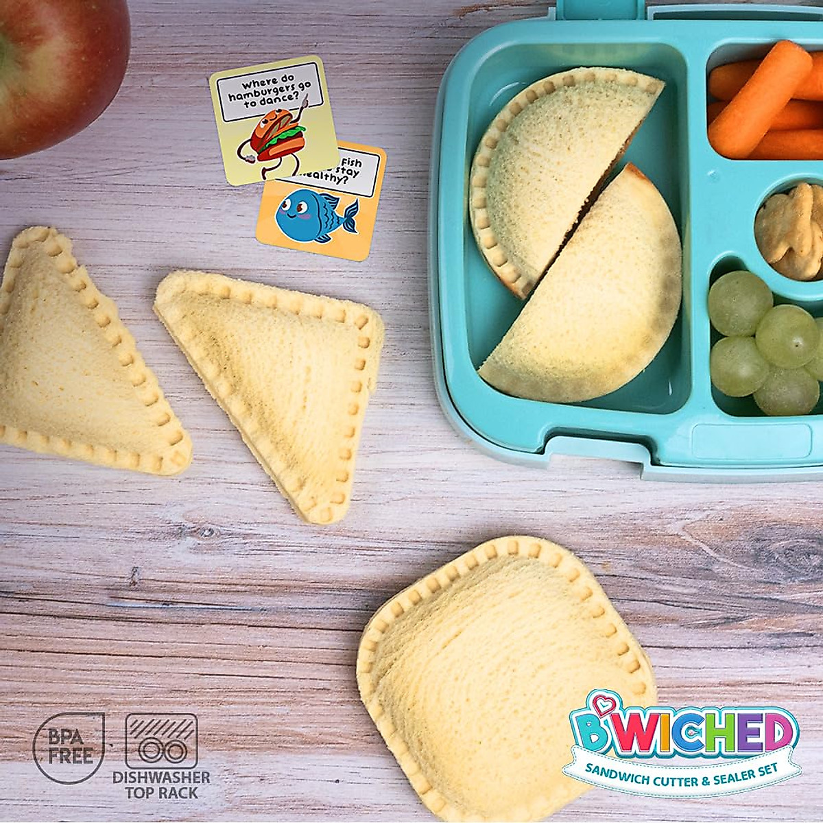 Savoychef Sandwich Cutter and Sealer - Uncrustables Sandwich Maker - Cut and Seal - Great for Lunchbox and Bento Box - Boys and Girls Kids Lunch - Circle, Square, Triangles