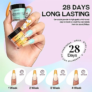 Morovan Acrylic Powder Set: 56 Colors Acrylic Nail Powder with Pure & Glitter Nail Acrylic Powder for Acrylic Nails Extension Nail Carving No Nail Lamp Needed for Women Girls