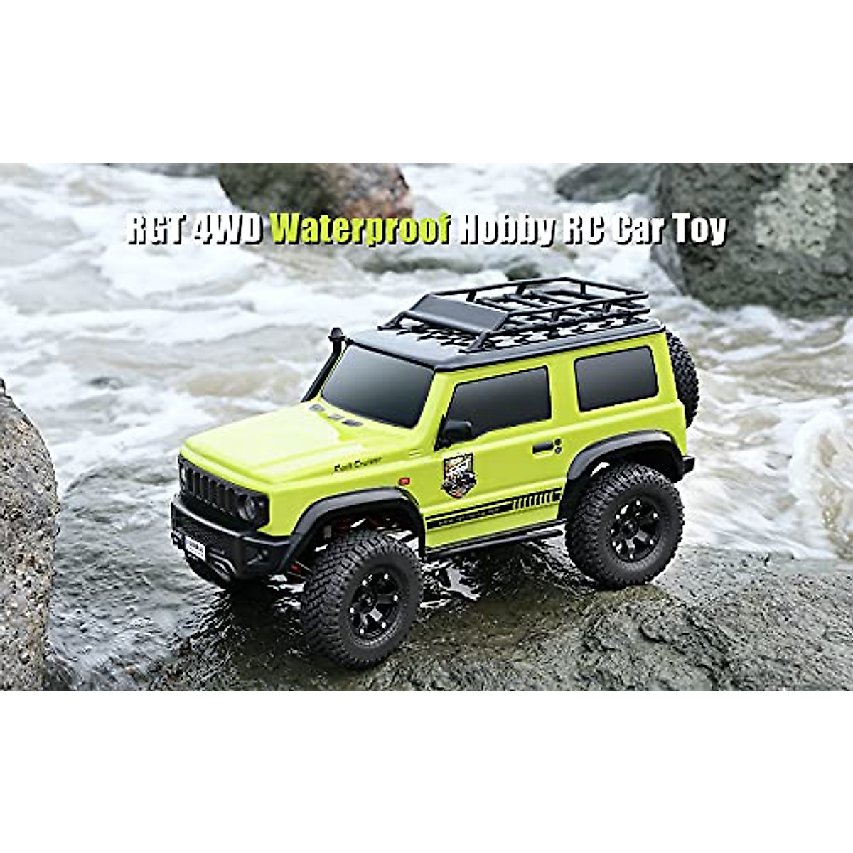 roadwi RGT RC Crawler 1:10 4WD Off-Road Truck Rock Cruiser RC 136100V3 Hobby RC Car Toy Car for Adults (Fluorescent Green)